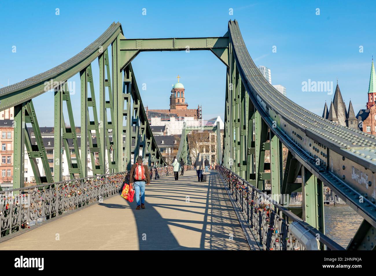 iron bridge, Eiserner Steg, Iron footbridge is footbridge leading over ...
