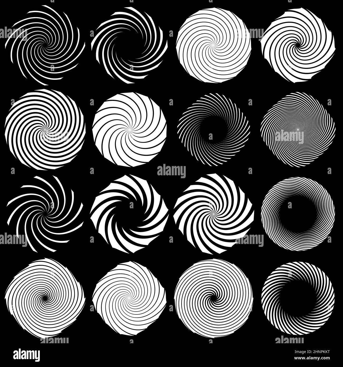Twist, whirlwind, whirlpool elements. Vortex, volute element set ...