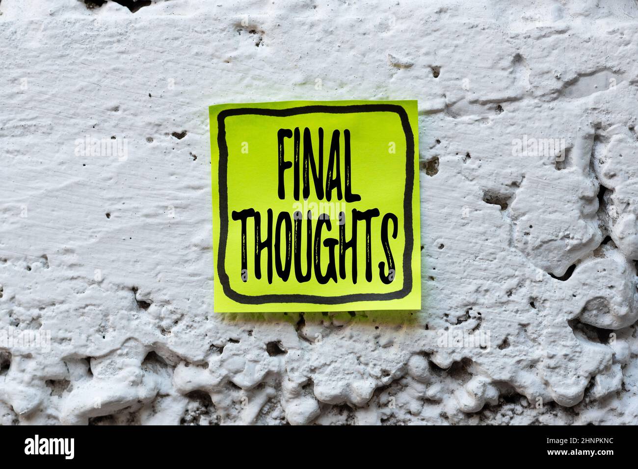 Hand writing sign Final Thoughts, Concept meaning the conclusion or ...