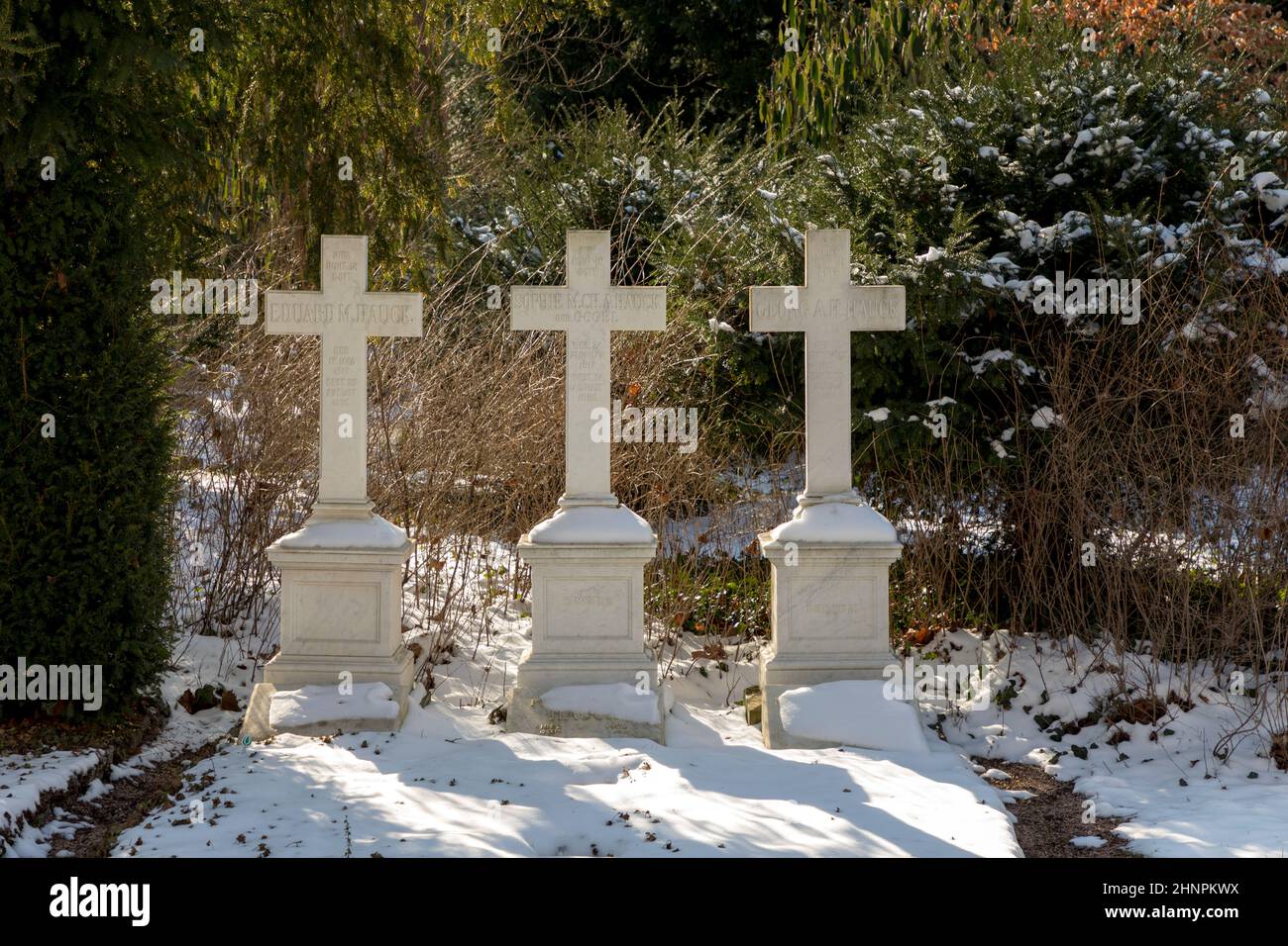 old historic Tombstone on the Old Cemetery in Frankfurt from the 19th ...