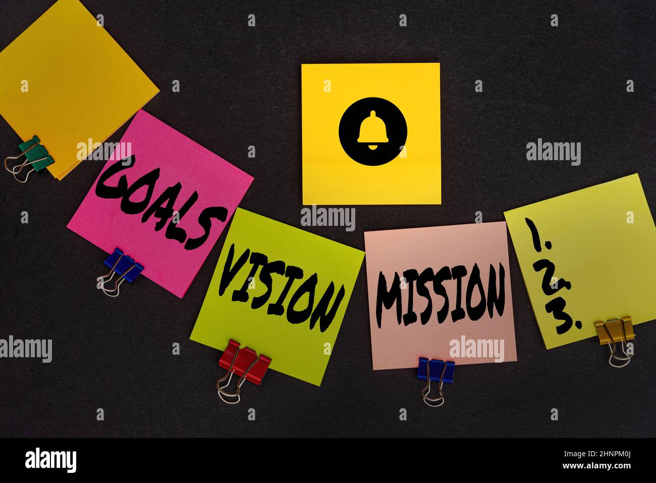 Writing displaying text Goals Vision Mission, Word for practical ...