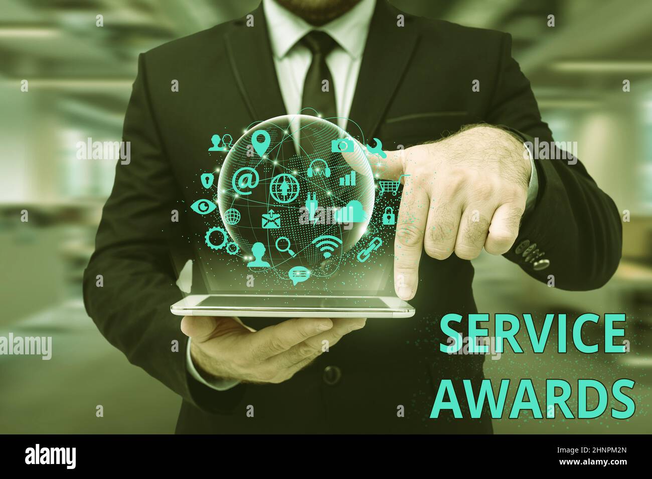 Sign displaying Service Awards, Business concept Recognizing an ...