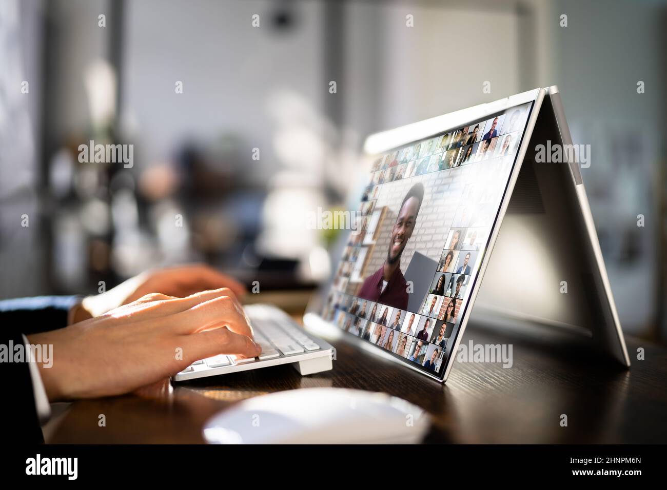 Online Video Conference Interview Call And Call Meeting Stock Photo - Alamy