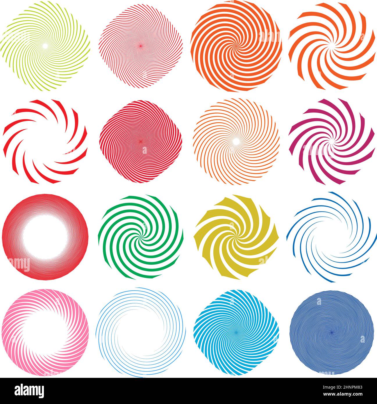 Twist, whirlwind, whirlpool elements. Vortex, volute element set ...