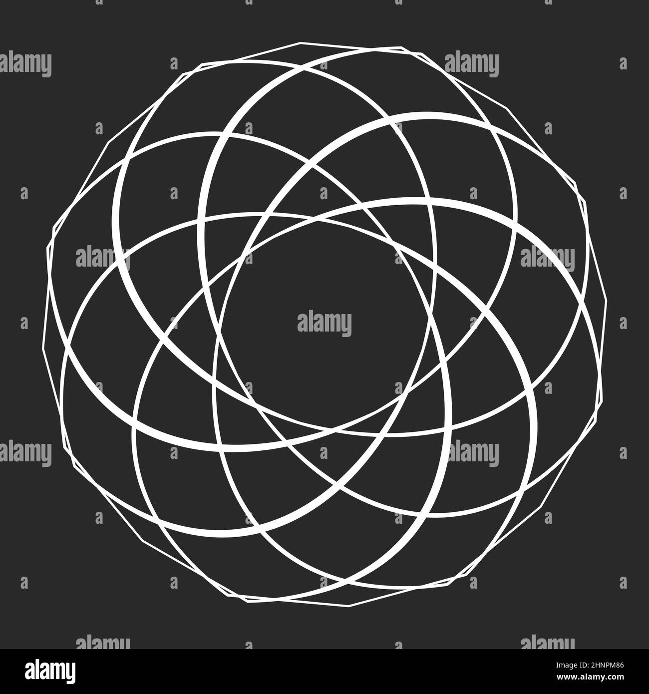 Radiating mandala. Circular geometric motif, icon, shape - stock vector ...