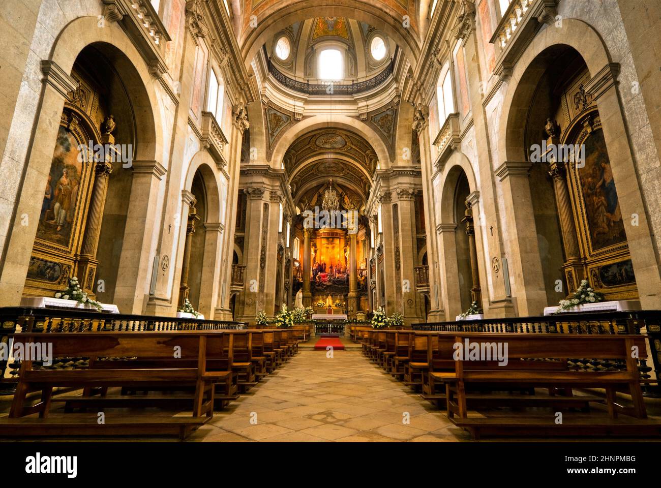 Interior of Bom Jesus do Monte sanctuary in Portugal Stock Photo - Alamy