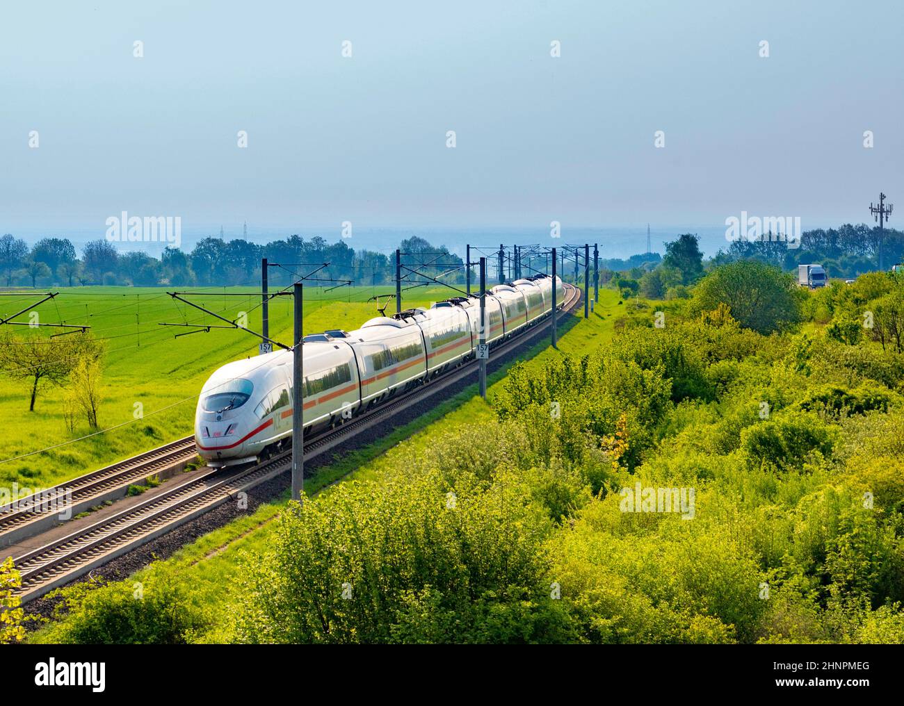 german high speed train ICE with speed Stock Photo - Alamy