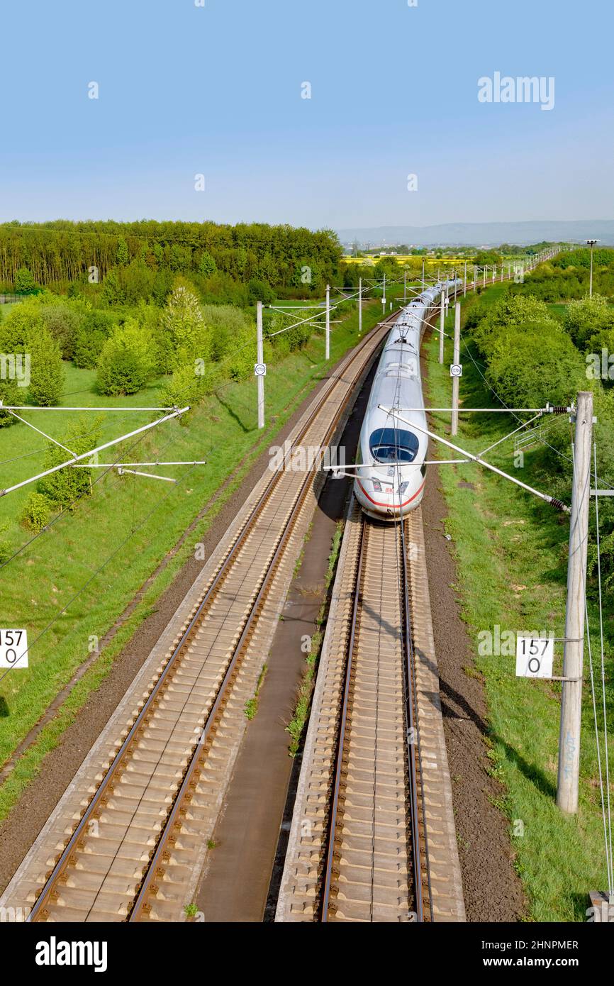 german high speed train ICE with speed Stock Photo - Alamy