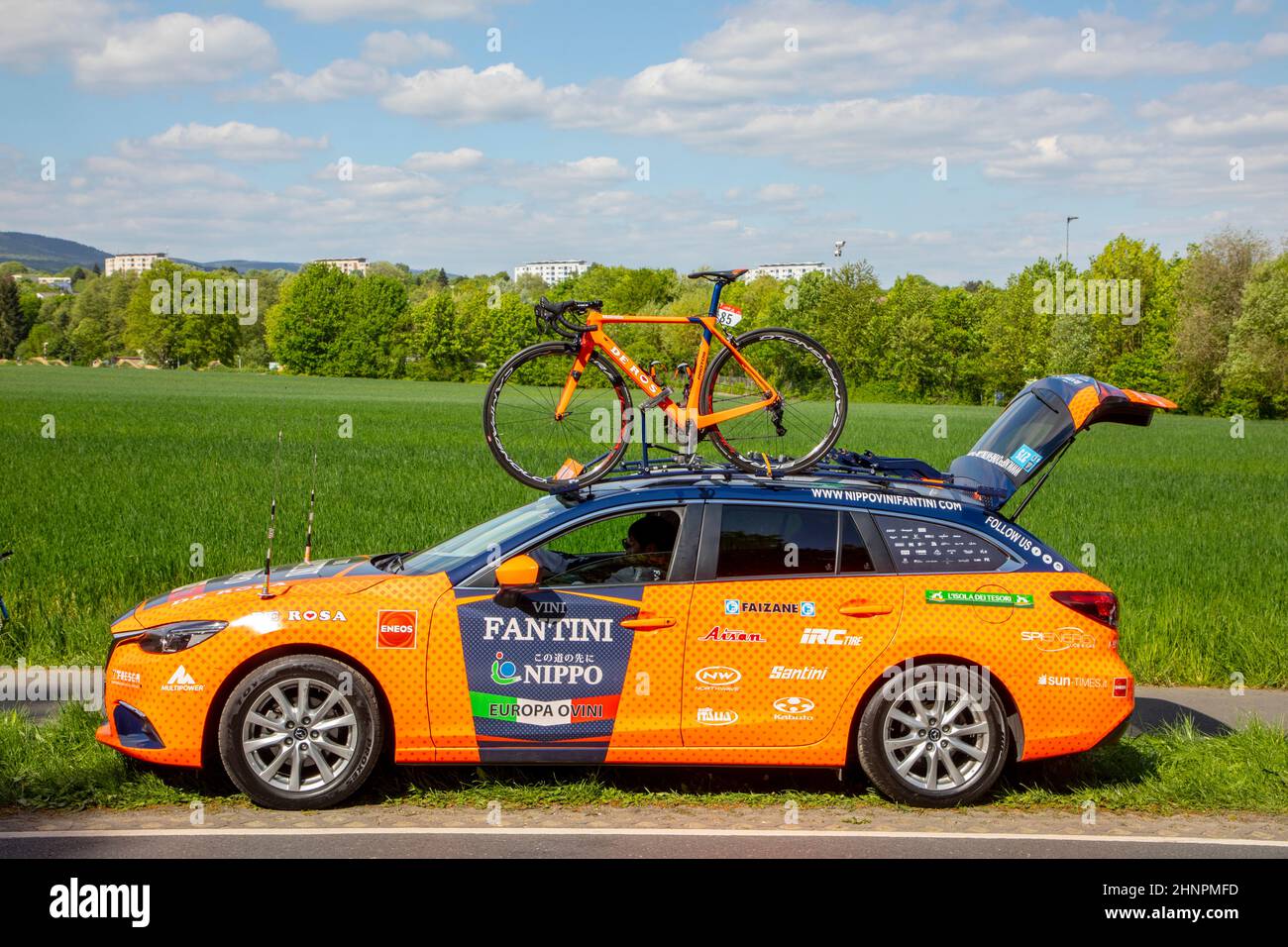 team car at the circuit at the famous race Frankfurt - Eschborn in ...