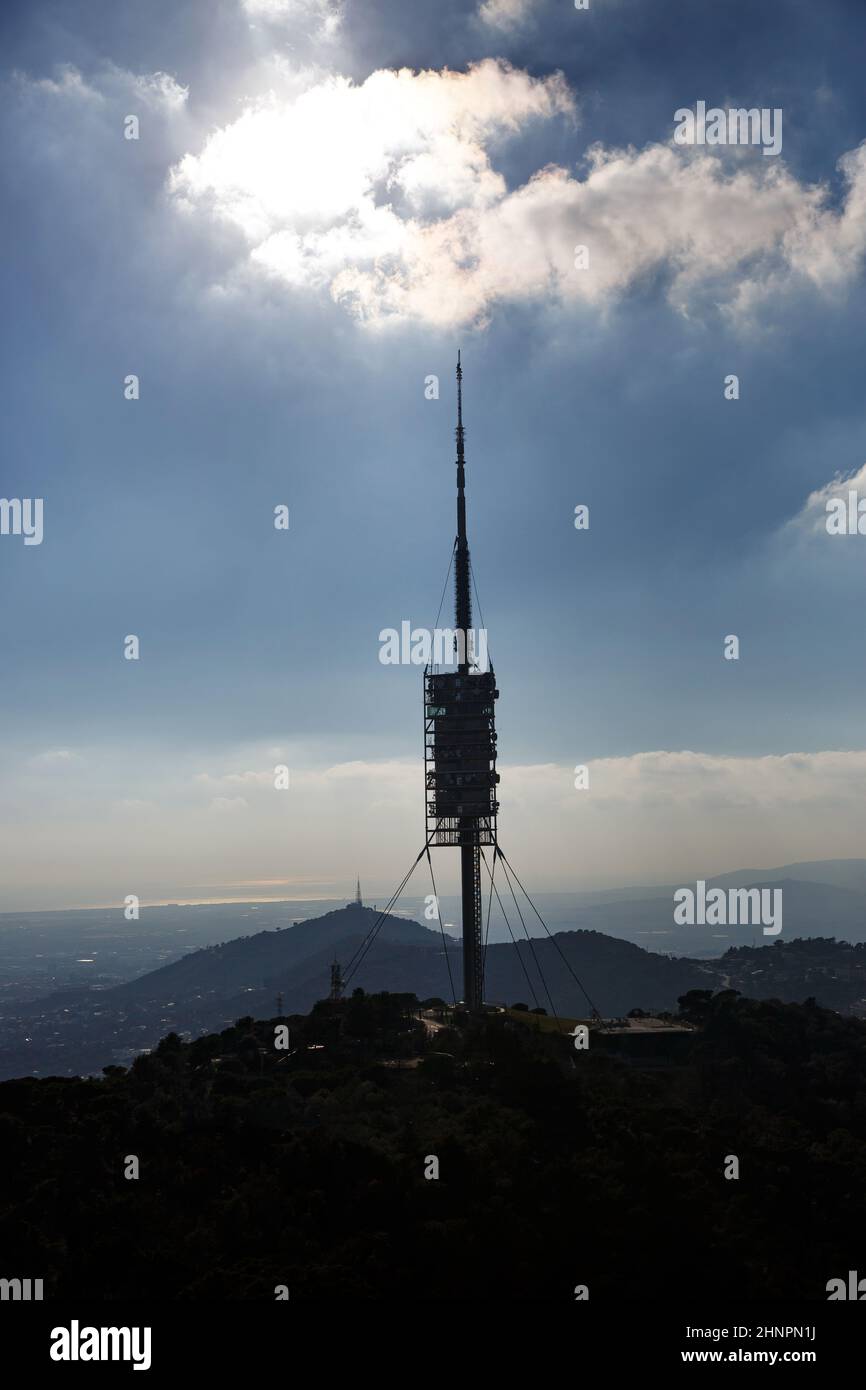 Tv Tower, Teletower Torre de Collserola in Barcelona, Spain Stock Photo ...