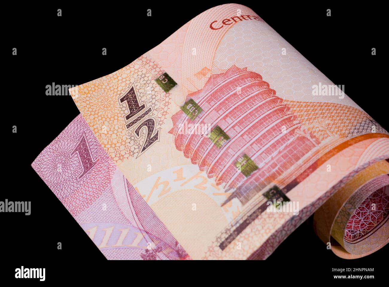 Kingdom of Bahrain currency banknote roll Stock Photo - Alamy