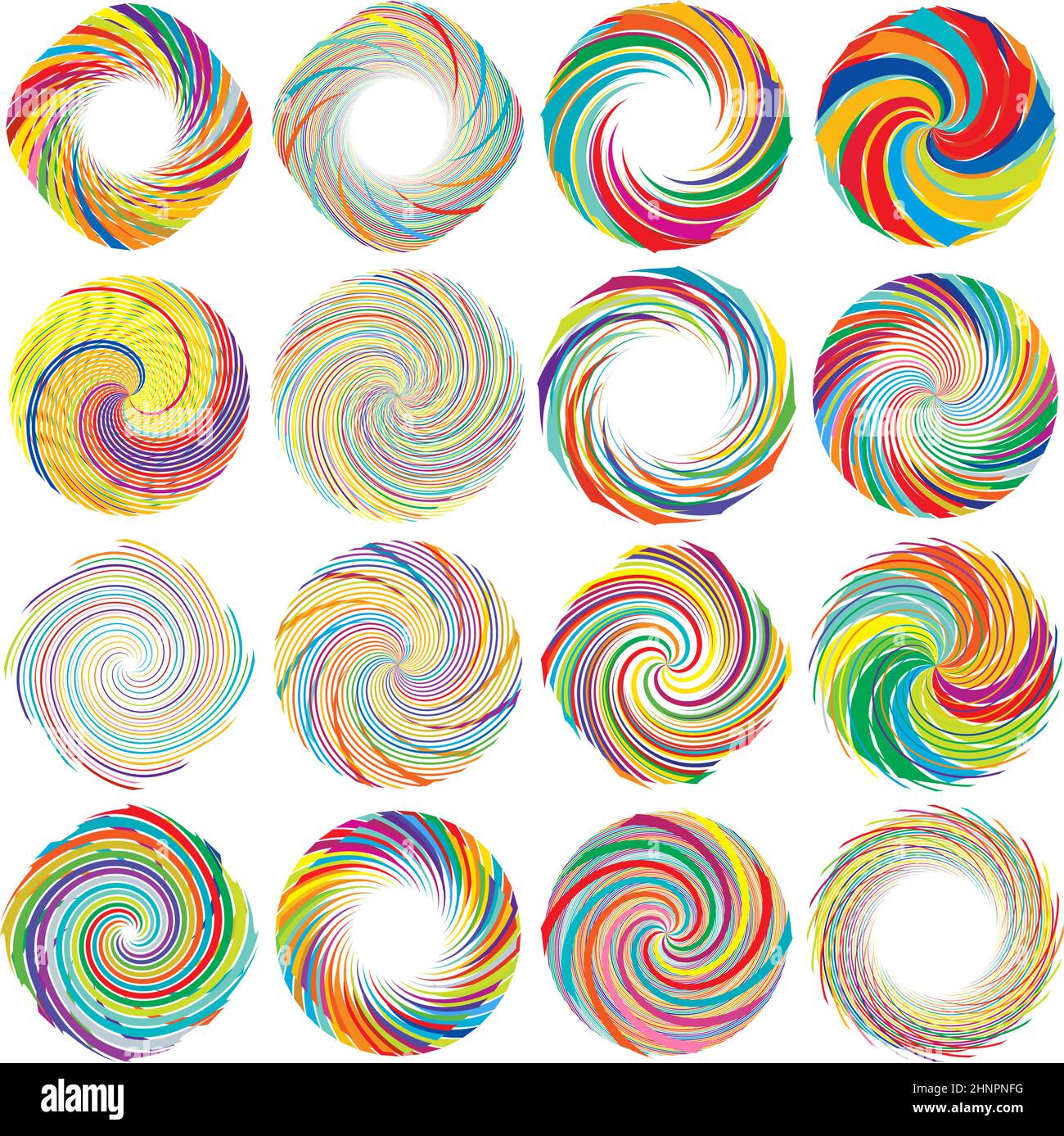 Twist, whirlwind, whirlpool elements. Vortex, volute element set ...