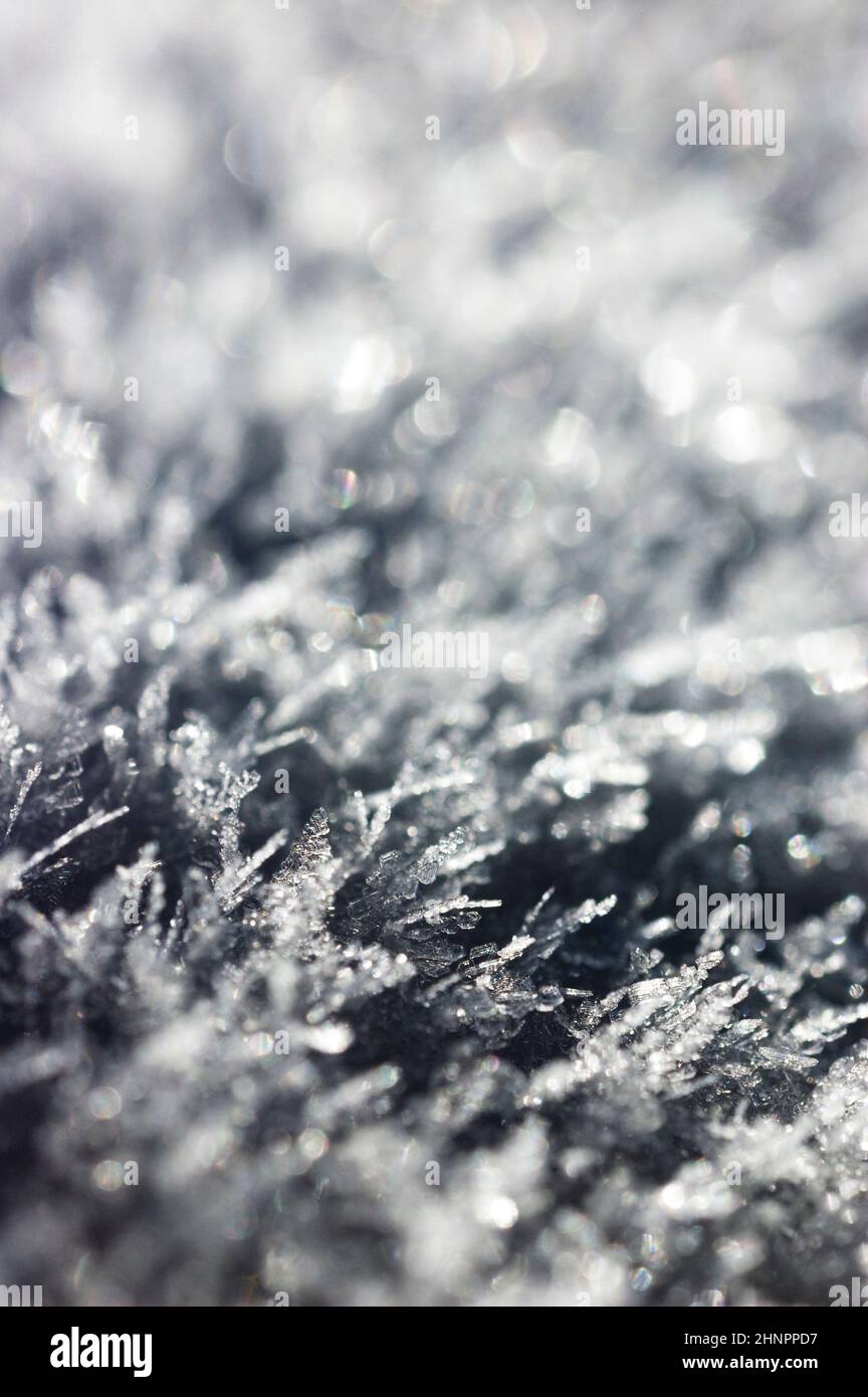 Snowflake crystals captured on a sunny evening. Ideal for winter ...
