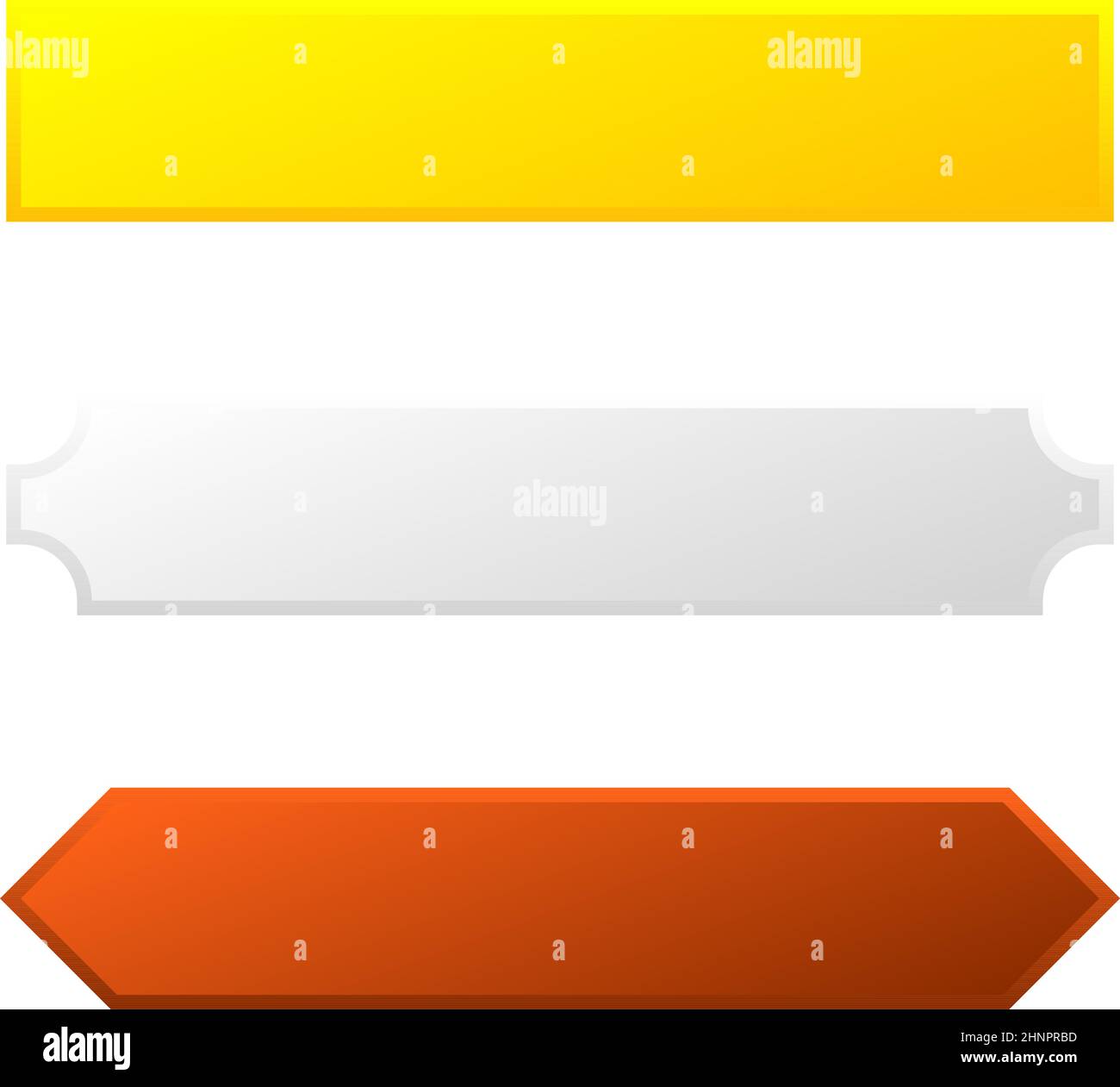 Sign, banner, plaque design shape element. Rectangle plate, board with ...