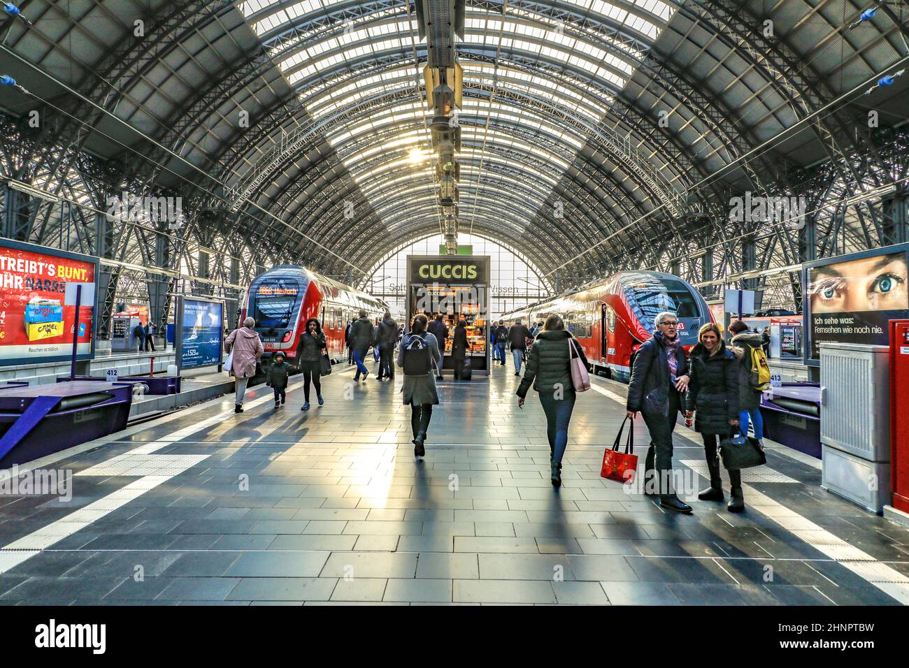 People inside a train station hi-res stock photography and images - Alamy