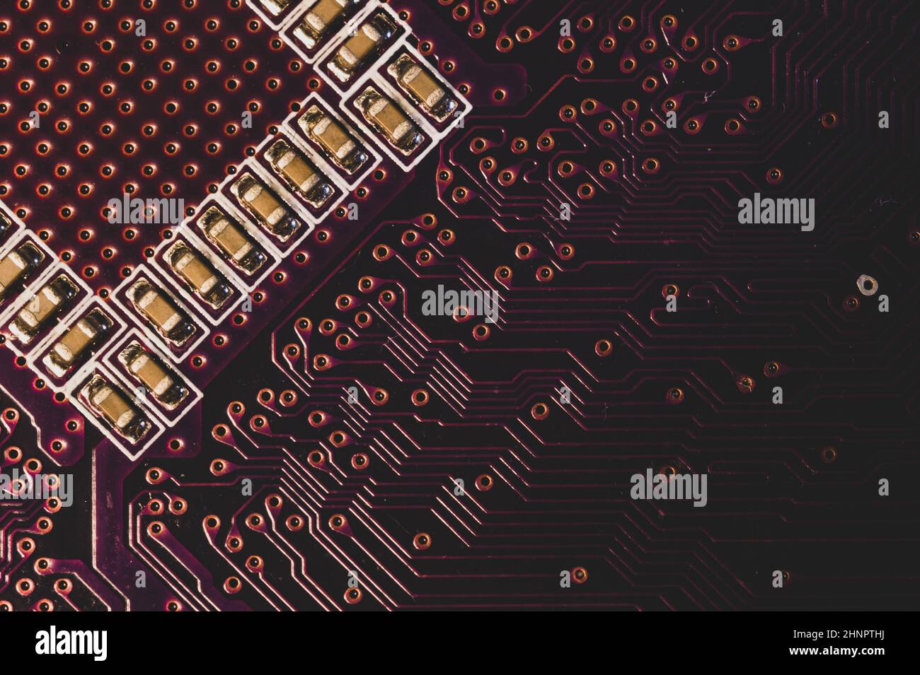 Electronic circuit board abstract background. computer motherboard close up. modern technologies ...