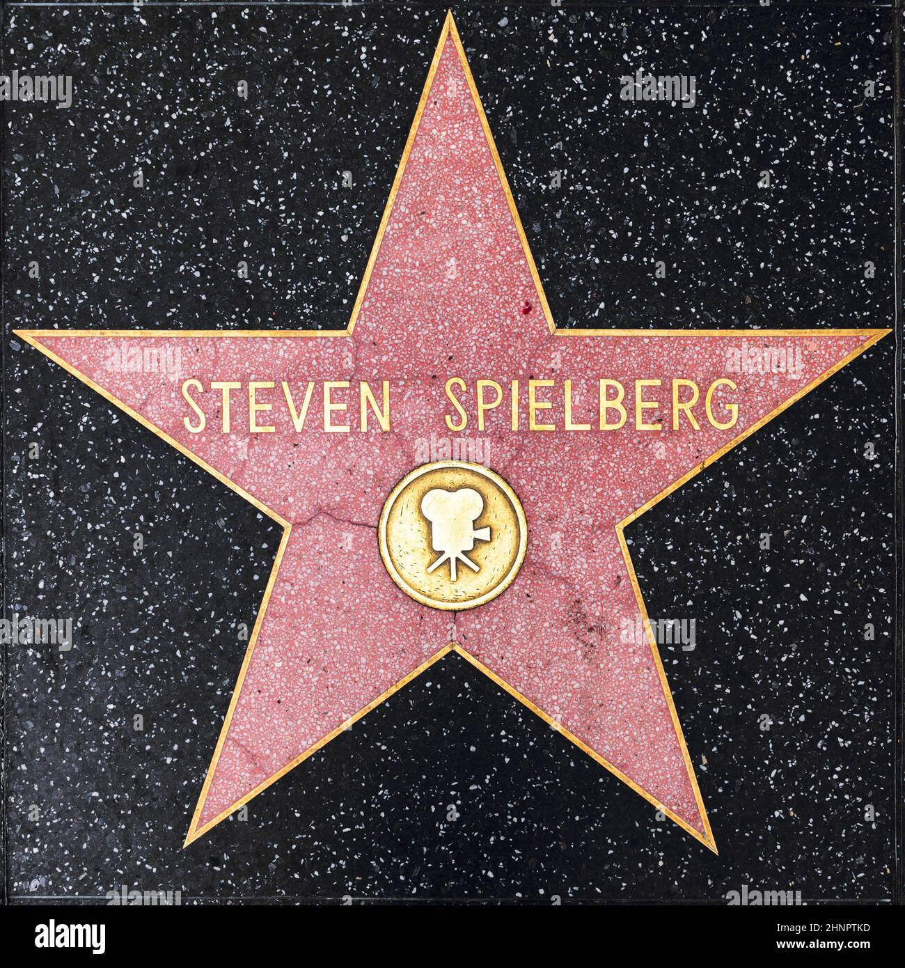 closeup of Star on the Hollywood Walk of Fame for Steven Spielberg ...