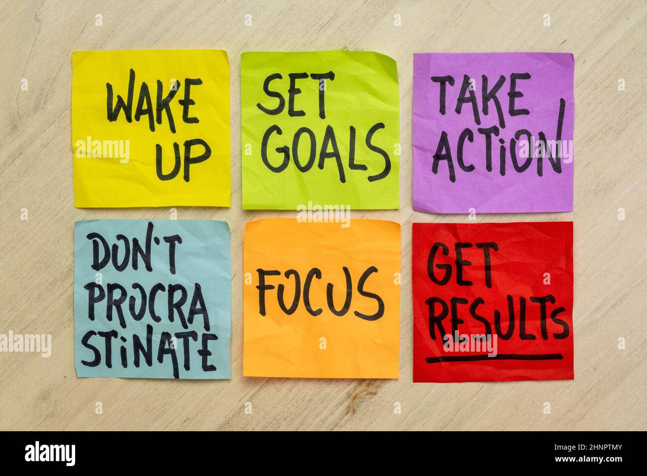 wake up, set goals, take action, focus, do not procrastinate, get ...