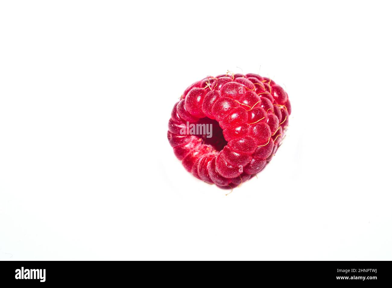 Fresh raspberry isolated on white. ripe raspberries. red berry macro ...