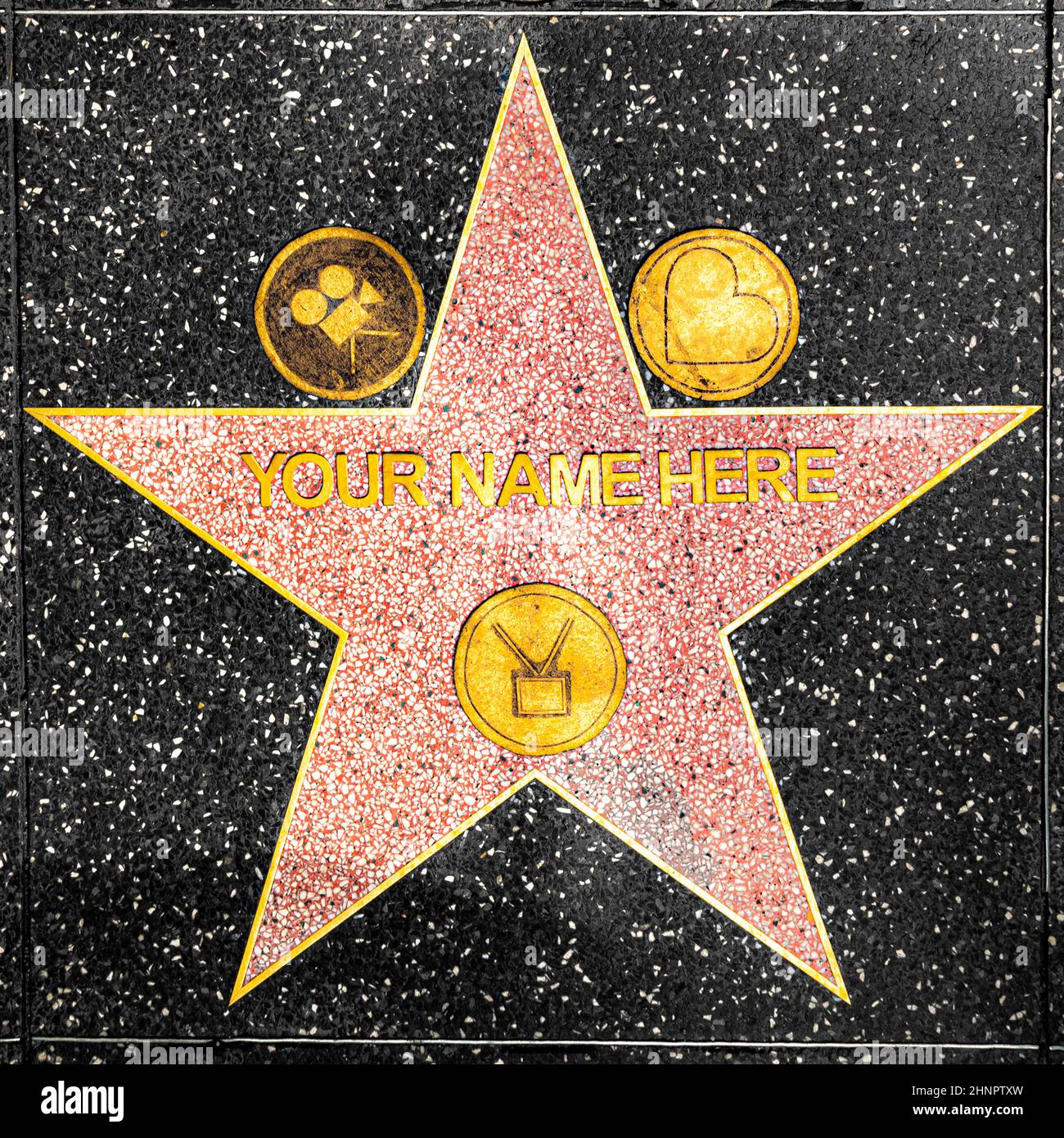 closeup of Star on the Hollywood Walk of Fame for tourists - your name ...