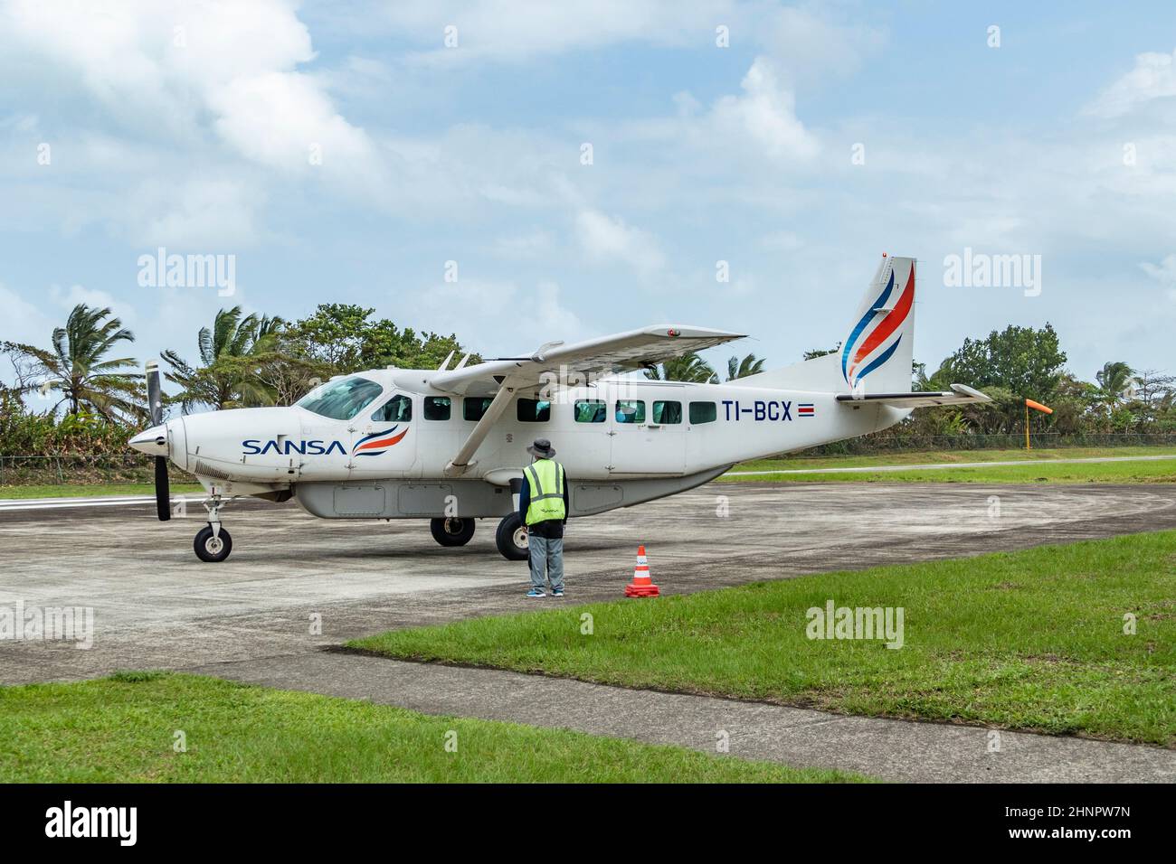 Cessna at apron operating for Sansa airlines at Tortuguero airport in ...