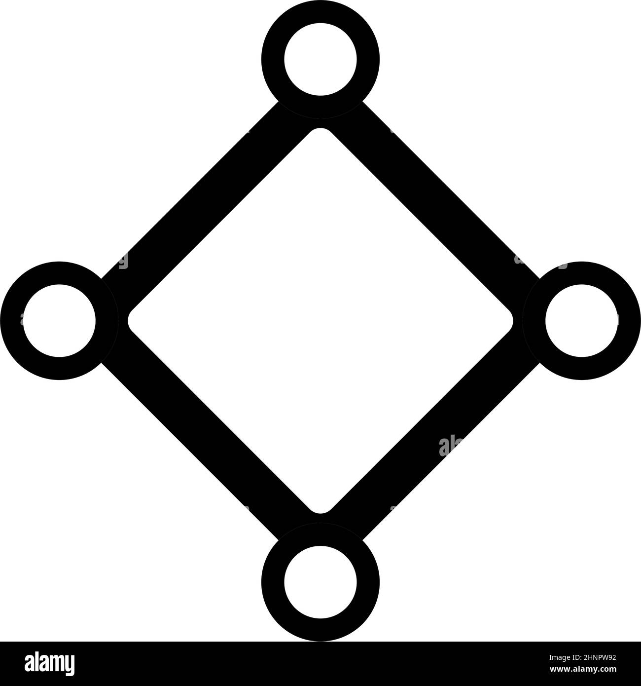 Square with circles at corners icon, symbol, logo shape - stock vector ...