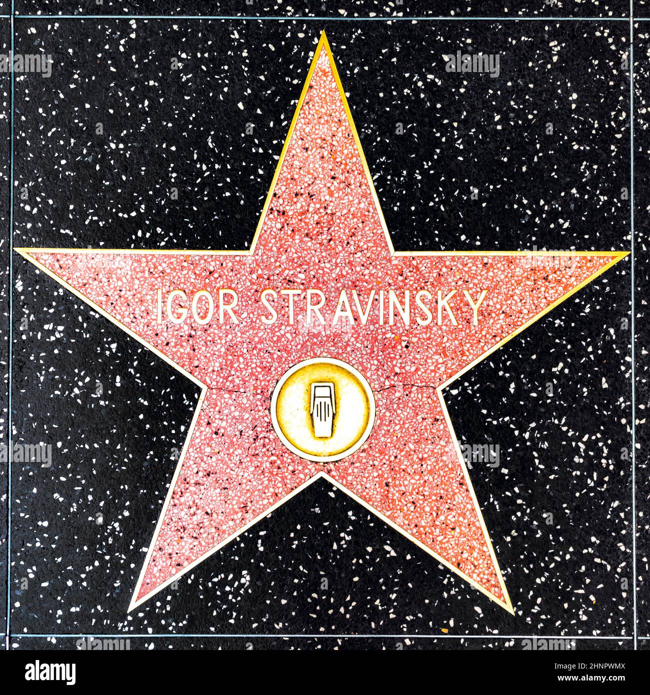 closeup of Star on the Hollywood Walk of Fame for Igor Stravinsky Stock ...