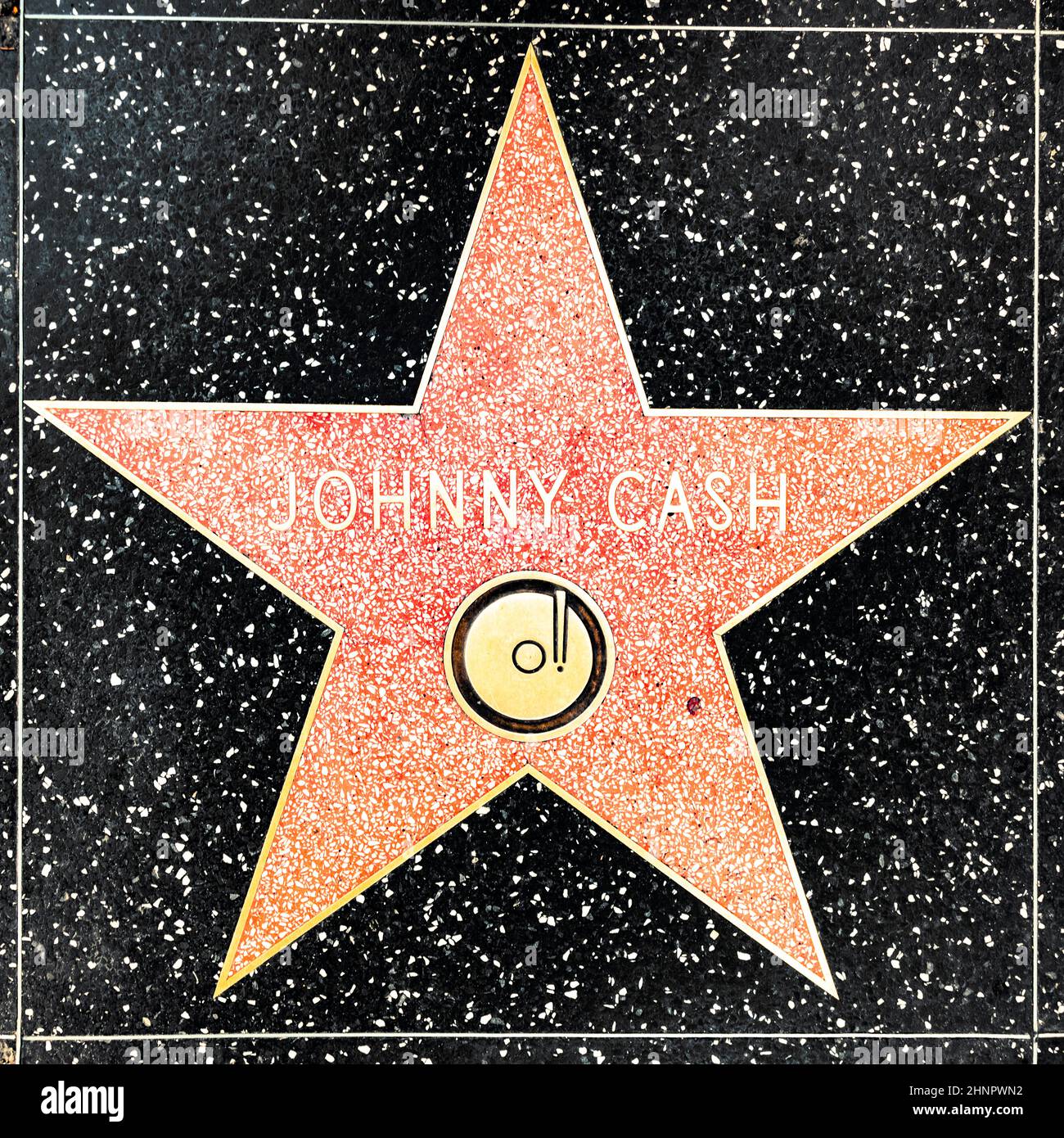 closeup of Star on the Hollywood Walk of Fame for Johnny Cash Stock ...