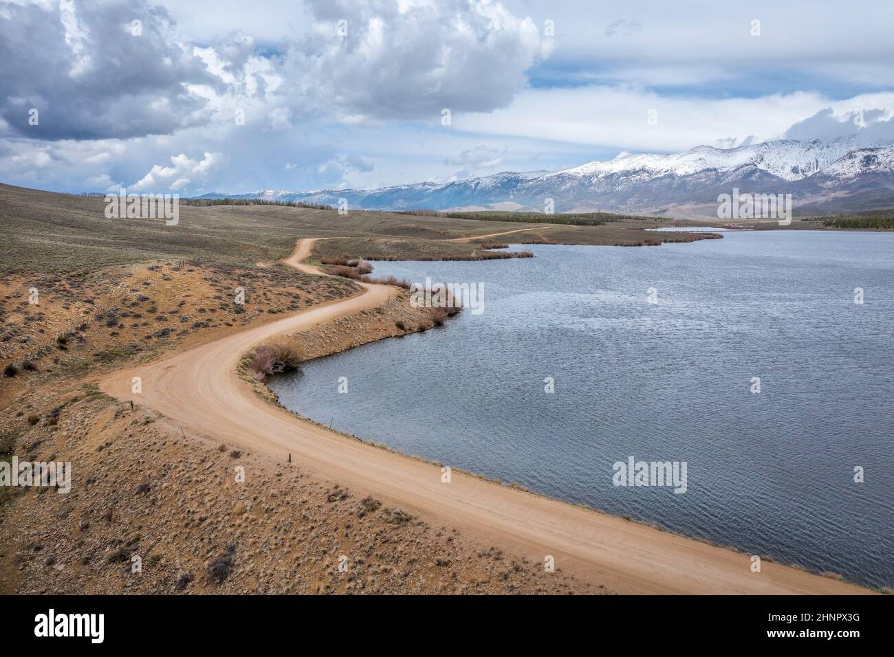 early spring aerial view of North Park in Colorado - Meadow Creek ...