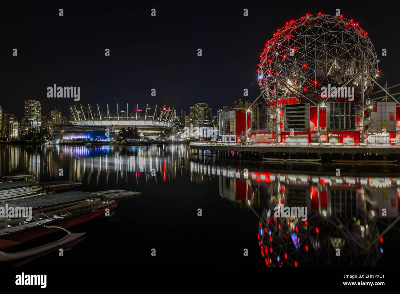 View of Science World at night. Museum in Vancouver, Canada Stock Photo ...