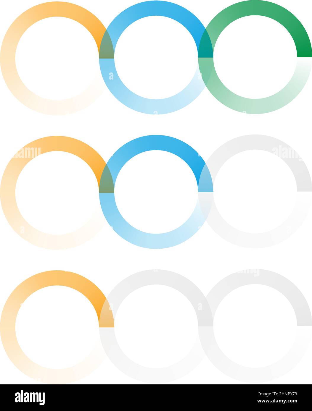 Interlace, interconnected, intersecting circles, rings abstract ...