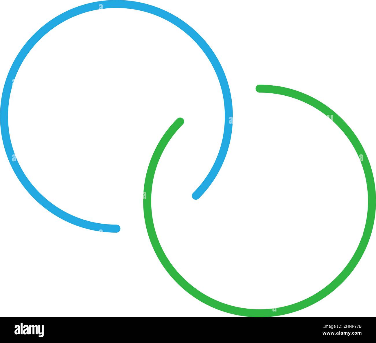 Interlace, interconnected, intersecting circles, rings abstract ...