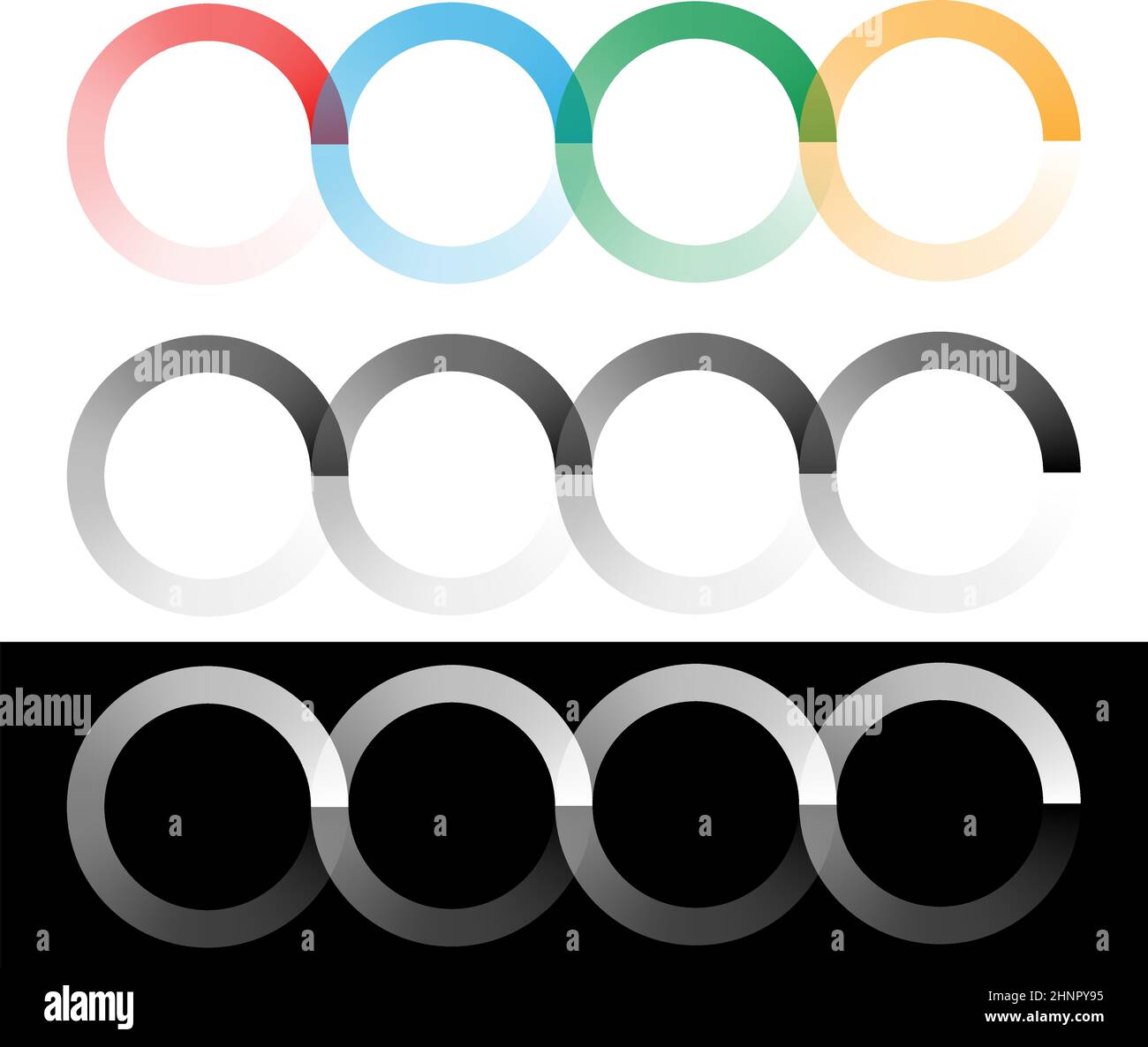 Interlace, interconnected, intersecting circles, rings abstract ...
