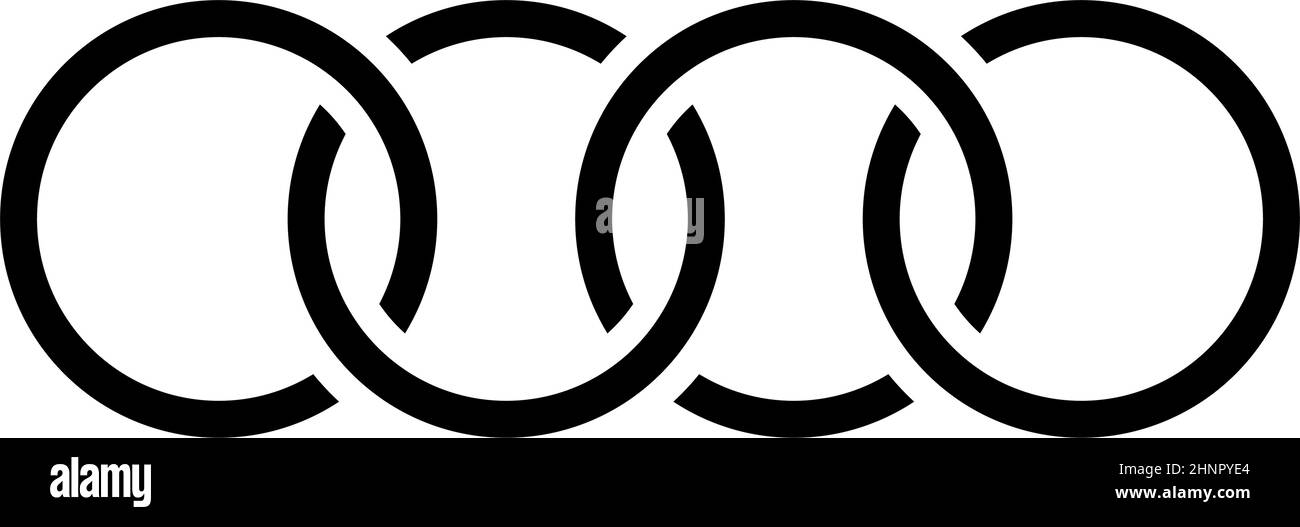 Interlace, interconnected, intersecting circles, rings abstract ...