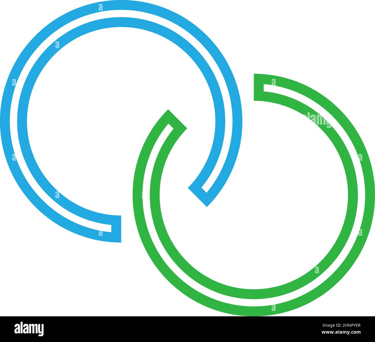 Interlace, interconnected, intersecting circles, rings abstract ...