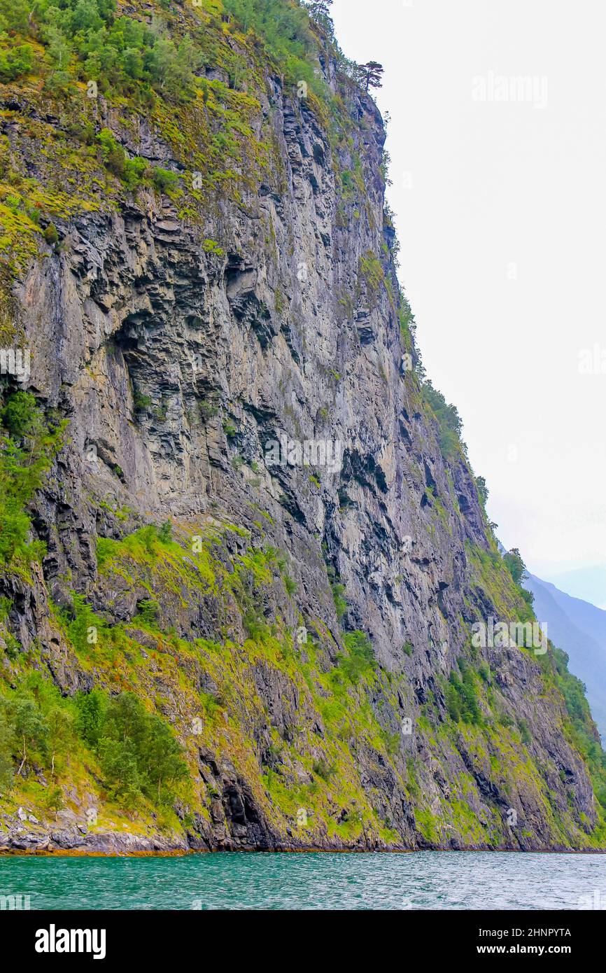 Norwegian beautiful mountain and fjord landscape in Aurlandsfjord ...