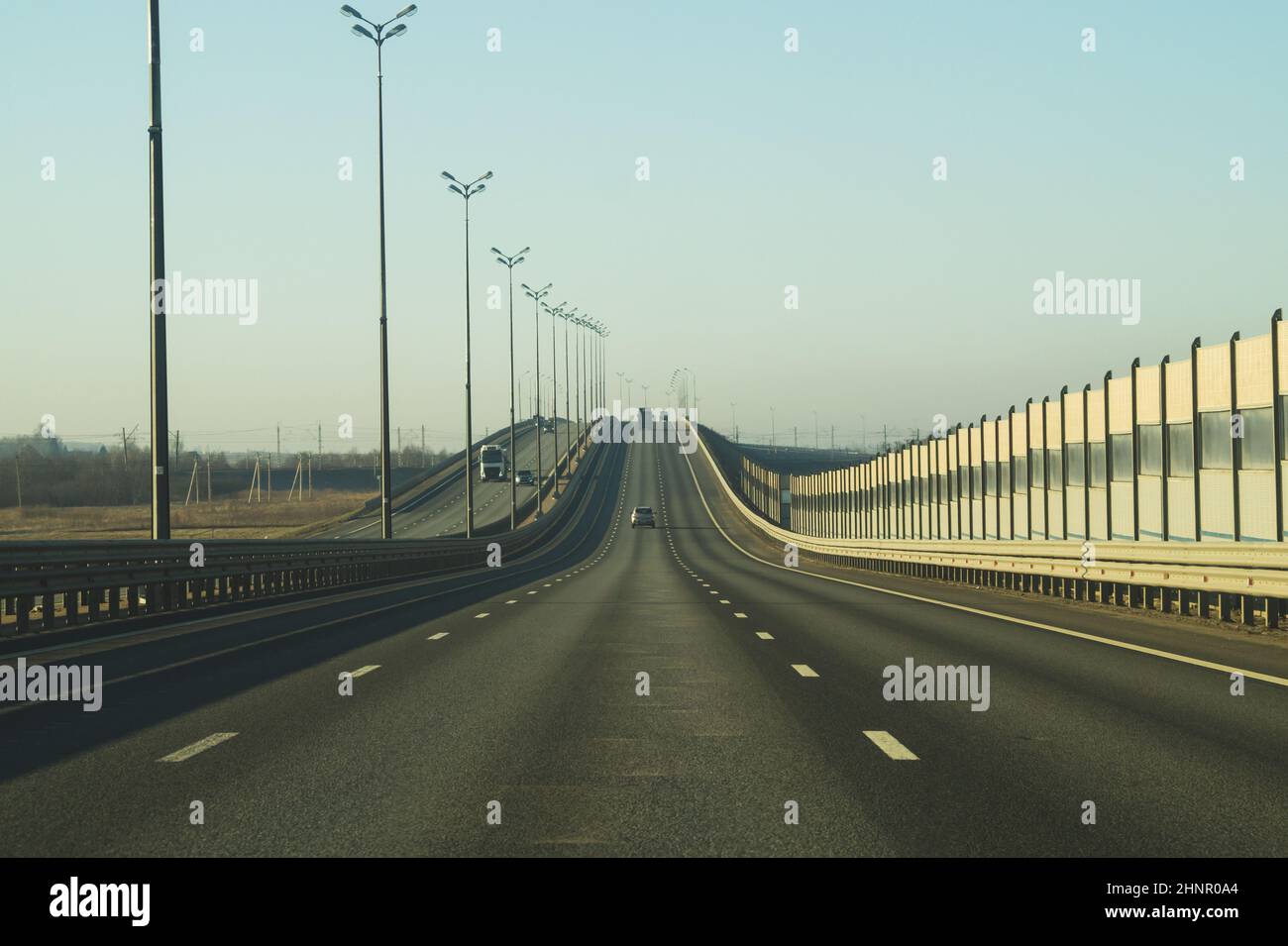 Wide highway. long roadway background. road going into the distance ...