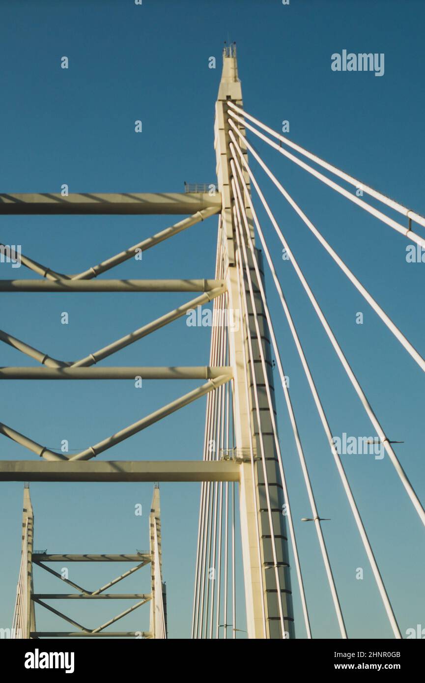 Detail of a bridge abstract background. view on the bridge part ...