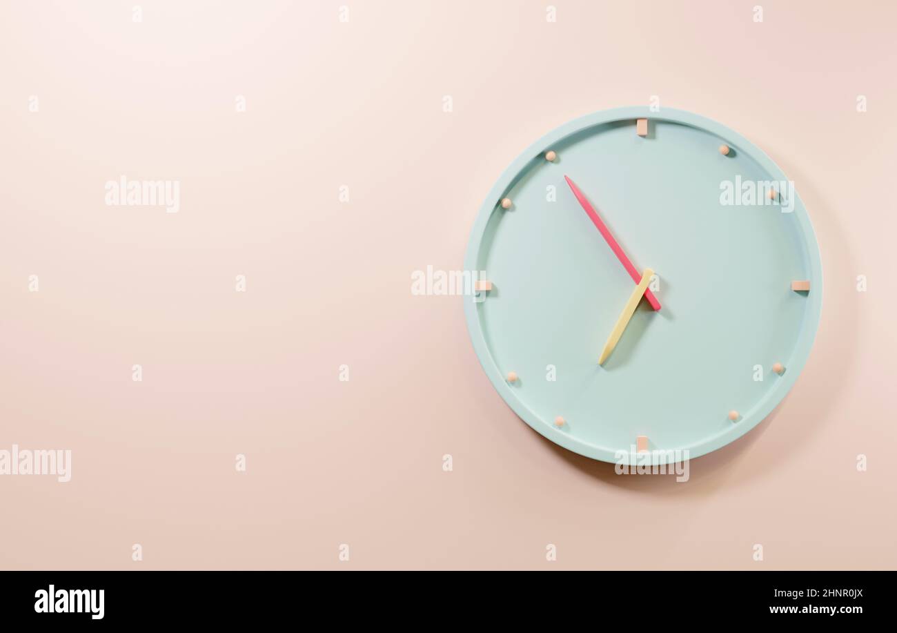 Office clock icon. Round business blue watches with time arrows hour ...