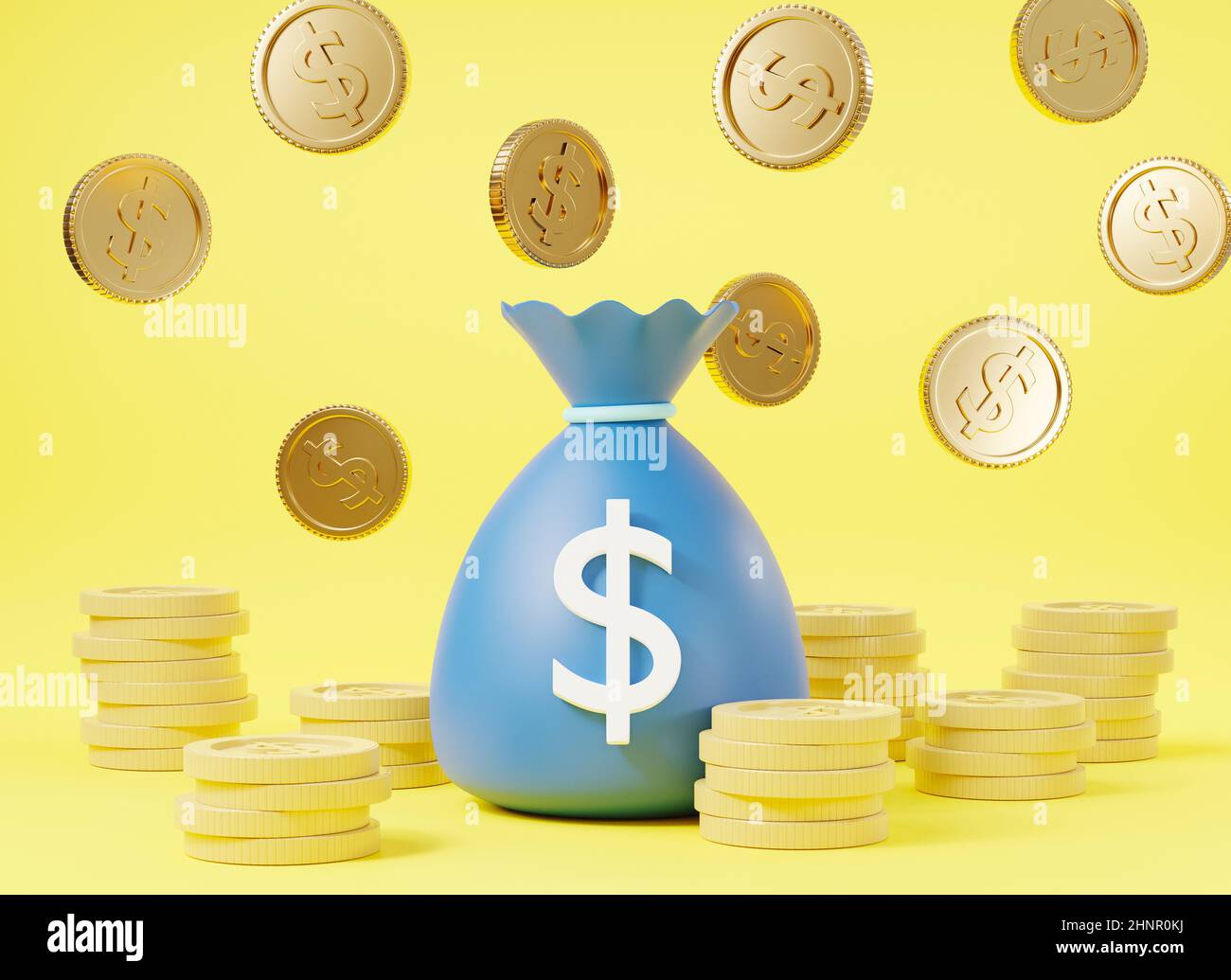 Money bag with dollar cash sack moneybag with dollar coins, Canvas ...