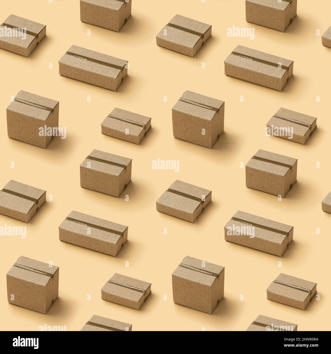 Cardboard boxes seamless pattern texture on brown background Stock ...