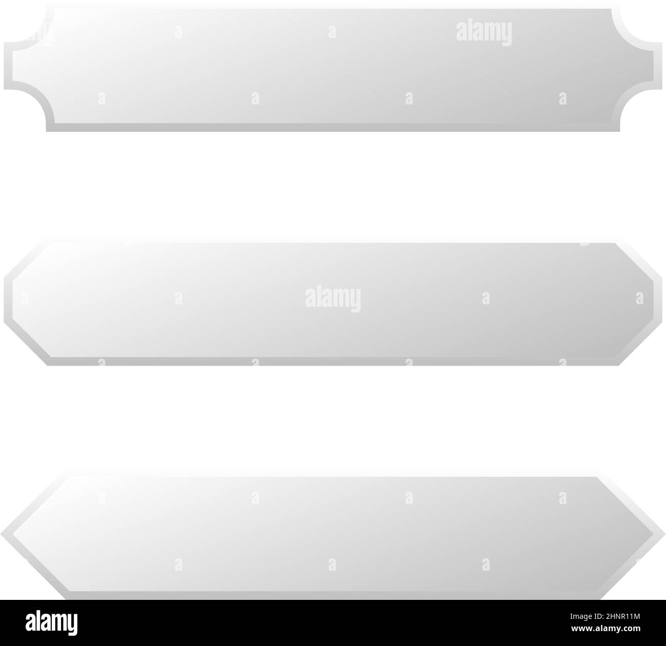 Sign, banner, plaque design shape element. Rectangle plate, board with ...