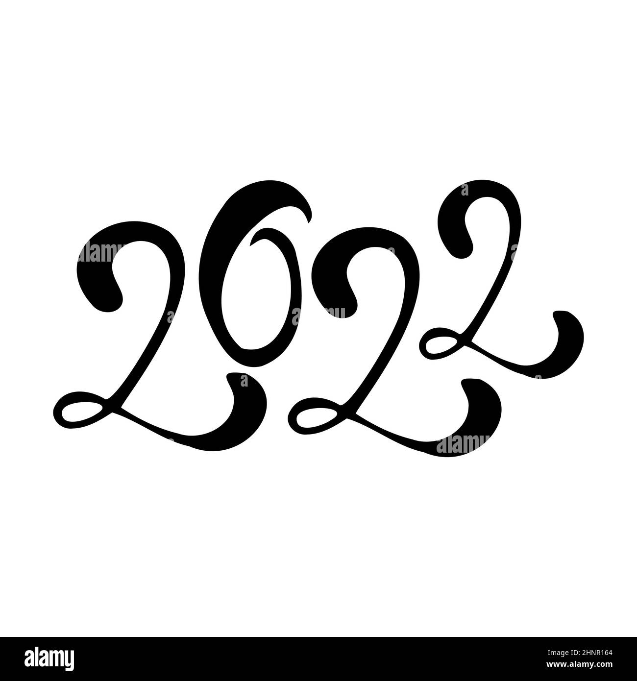 Black numbers 2022 Year of the tiger upcoming New Year holiday - Vector ...