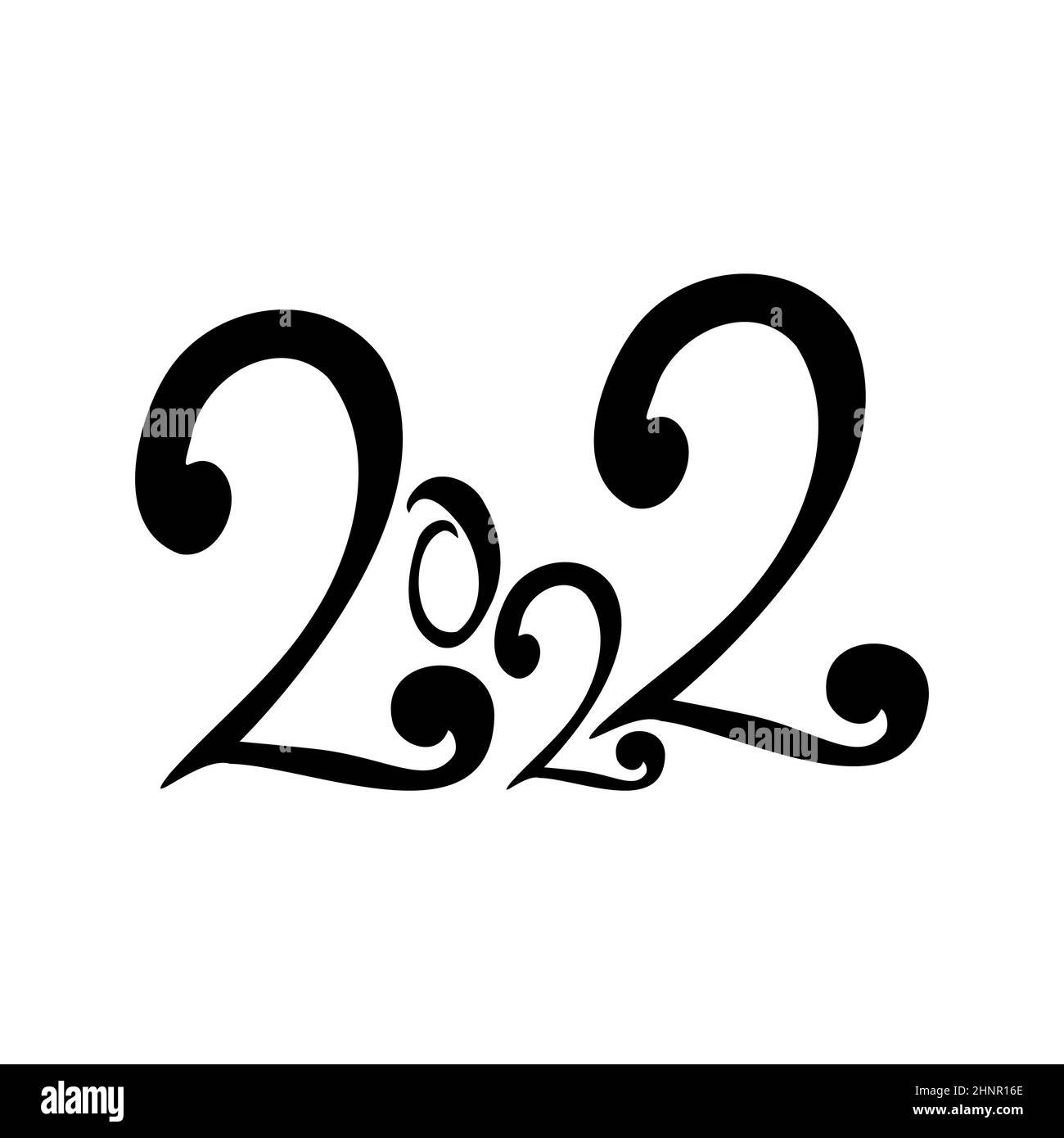 Black numbers 2022 Year of the tiger upcoming New Year holiday - Vector ...