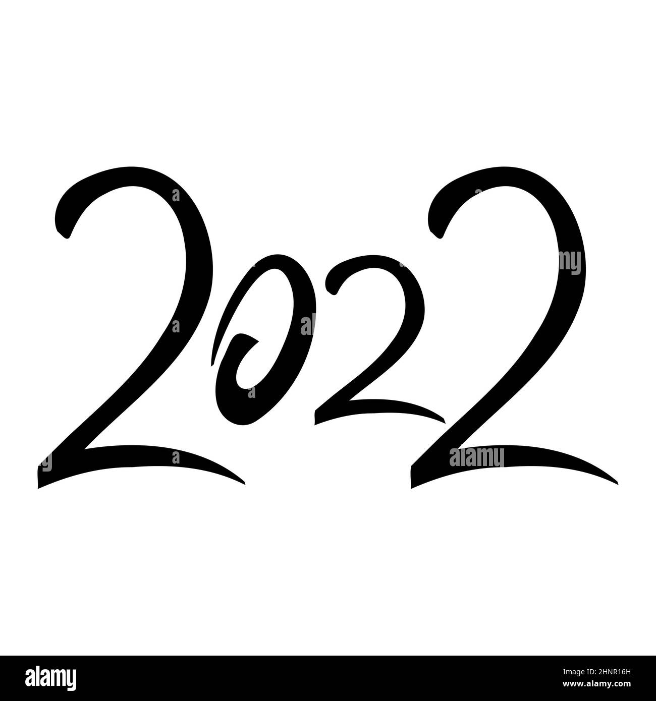 Black numbers 2022 Year of the tiger upcoming New Year holiday - Vector ...