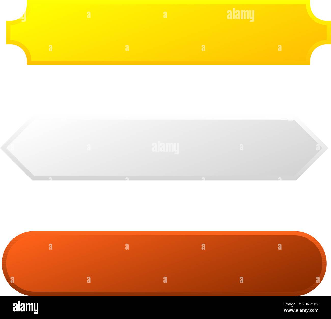 Sign, banner, plaque design shape element. Rectangle plate, board with ...