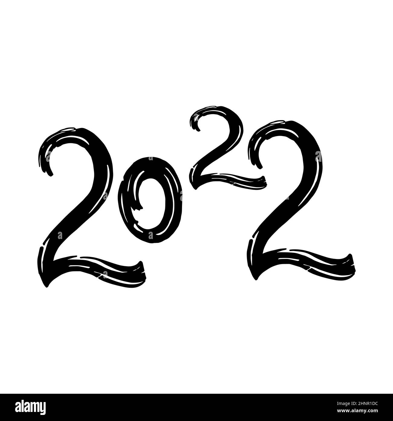 Black numbers 2022 Year of the tiger upcoming New Year holiday - Vector ...