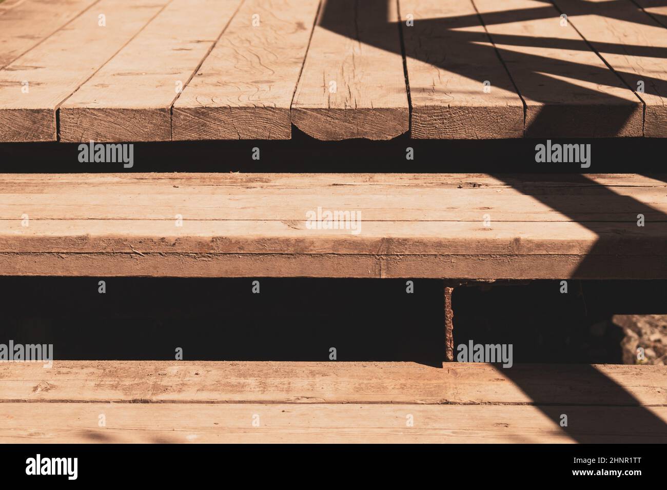 Wooden planked ladder. wood background Stock Photo - Alamy