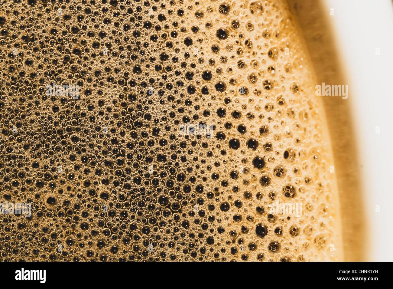 Coffee foam with bubbles macro texture. froth drink background Stock ...