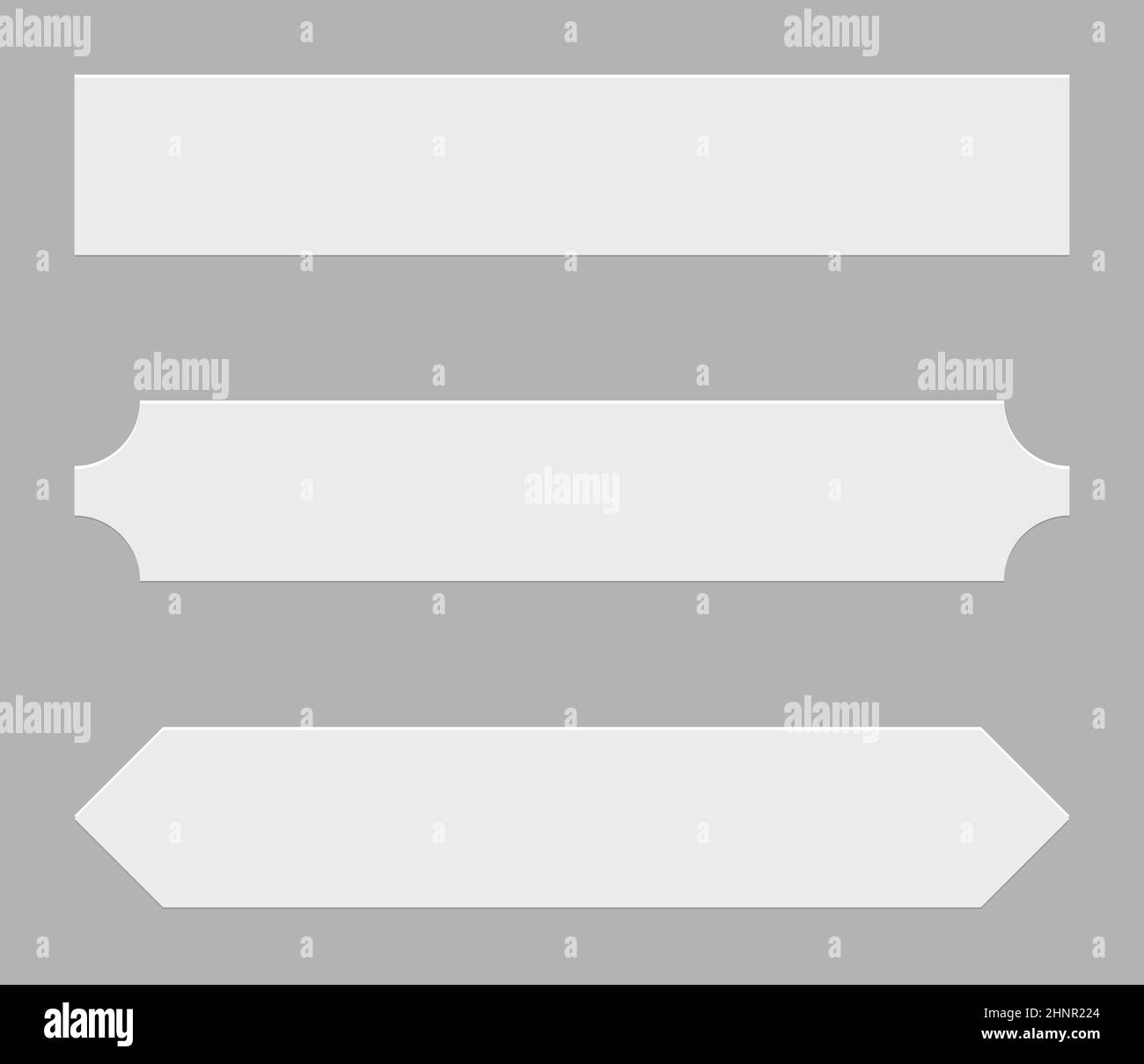 Sign, banner, plaque design shape element. Rectangle plate, board with ...